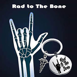 TGBJE Radiologist Keychain Radiology Gift Radiographer Gift X-Ray Radiation Tech Jewelry Rad to The Bone Gift (Radiologist Keychain)