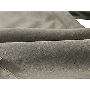 MoFiz Women's Cargo Hiking Pants Lightweight Quick Dry Running Capri Pants Athletic Workout Casual Outdoor Button Pockets Grey Khaki M