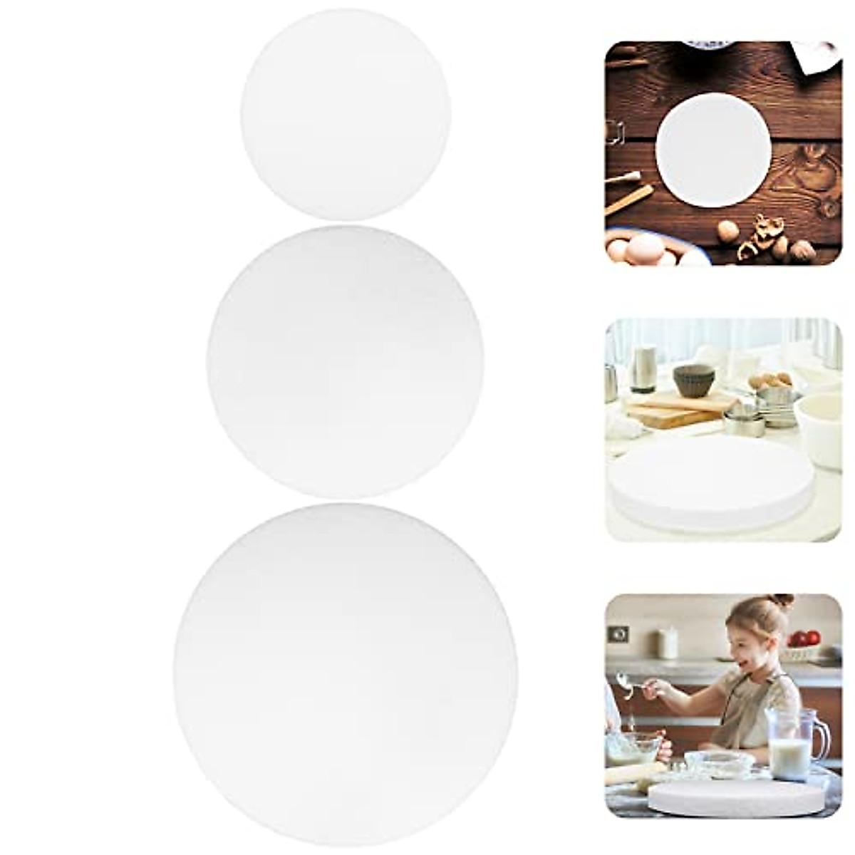Anneome 9 Pcs Foam Cake Base Diy Cake Circle Cupcake Round Serving Tray Diy Craft Foam Circle Round Cake Pan Cake Circles Decor Fondant Cake Practice Tray Extra Hard Model White