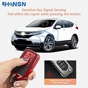 UHONSN Accessories for Honda Key Fob Cover Accord Civic Soft TPU Keys Full Covers Protector Case Pilot Odyssey Keychain Cute Girly Black & Red