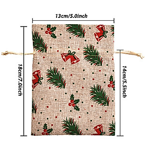 XCFWin 12 Pack Of Christmas Gift Bags With Drawstring Reusable Designs For Christmas Party Supplies Favors (red and black, mixed size)