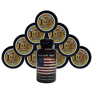 DC Crafts Nation Mud Bud Spittoon US Flag with 10 Cans Jake's Mint Chew Iced Coffee Caramel Swirl Pouches