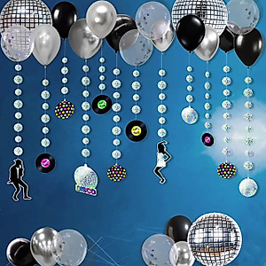 Cheerland Iridescent Disco Party Balloons Garalnds Set Holographic Disco Theme Hanging Backdrop Decoration for Birthday Bachelorette Dancing Party Supplies - Pack of 35