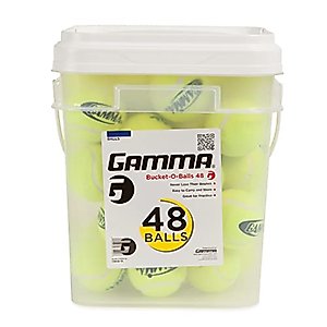GAMMA Sports Pressureless Tennis-Balls Bucket, Bulk Tennis Balls, Premium Tennis Accessories, Pack of 48