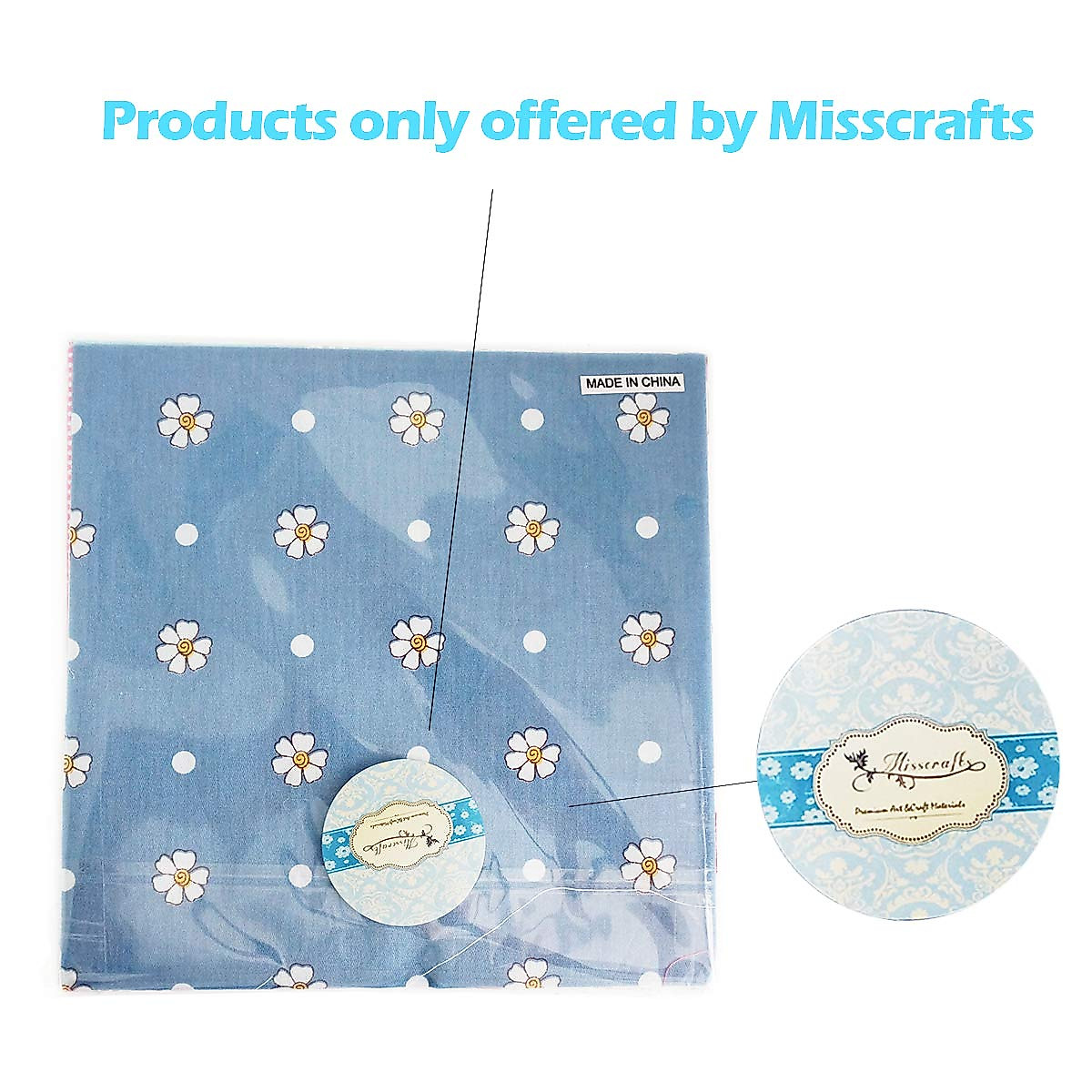 Quilting Fabric, Misscrafts 100pcs 6" x 6" (15x15cm) Cotton Craft Fabric Bundle Squares Patchwork Pre-Cut Quilt Squares for DIY Sewing Scrapbooking Quilting Dot Pattern