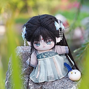 CALEMBOU 20cm Plush Doll Clothes Set, Cute Chinese Hanfu Plush Doll Clothes for Anime Plush Soft Cotton Dolls and Stuffed Animals(Without Doll) (Liyu-W/ODoll)