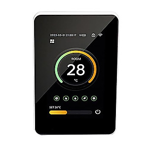 Smart WiFi Thermostat with App Control, IP20 Protection Transparent Screen 100-250VAC 1℃ Home Smart WiFi Thermostat with Screws for Water Heating (16A)