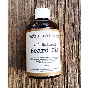 Botanical Bars Unscented Beard Oil and Leave in Conditioner - Fragrance Free Beard Oil 4 oz - Handmade All Natural Beard Oil by Botanical Bars