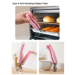 SPTECHMAKE Stainless Steel Anti-Scalding Dish Plate Gripper Clips Tongs Clamp Holder for Moving Hot Plate or Bowls with Food Out from Instant Pot Microwave Oven (2Pack)