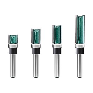 ZOKMOK Pattern Flush Trim Router Bits 1/4 Shank, Bottom Bearing Pattern Router bit Set, 1/4 Flush Trim Cut Router Bits, Handy, Durable & Sharp for Home DIY