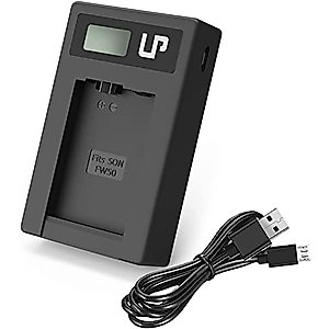 NP-FW50 Battery Charger, LCD Dual Charger Compatible with Sony Alpha A6000, A6400, A6100, A6300, A6500, A5100, A7, A7 II, A7R, A7R II, A7R2, A7S, A7S II, A7S2, A5000, A3000, RX10, NEX-3/5/7 Series