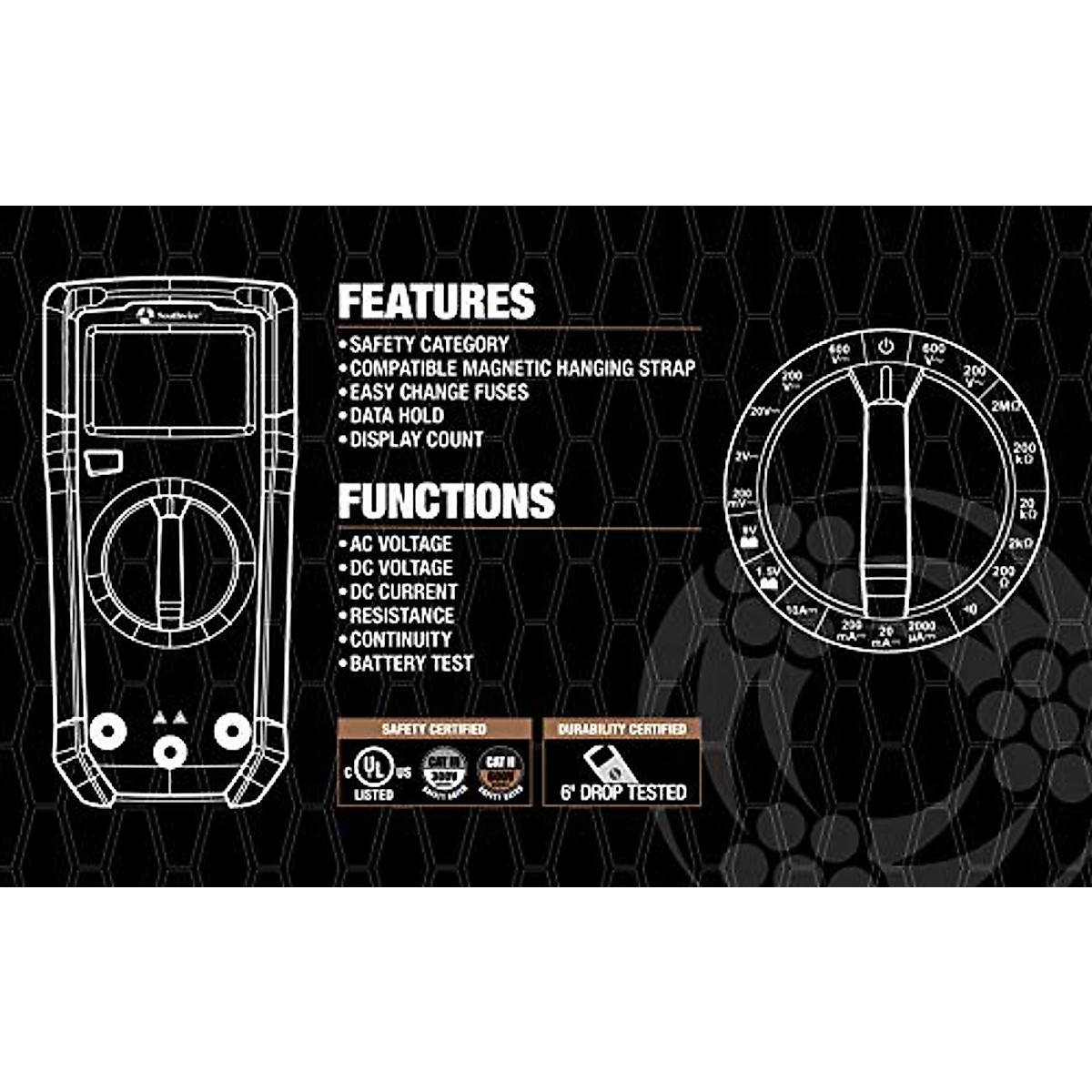MULTIMETER, DMM MANUAL NCV 10031S