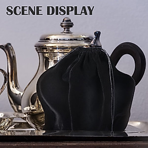 Saintrygo 4 Pieces Silver Storage Bags Anti Tarnish Cloth Bag for Storage, Jewelry, Flatware, Silverplate, Silver Polishing Cloth for Tarnish Cleaning(9.8 x 12.8 Inch,Black)