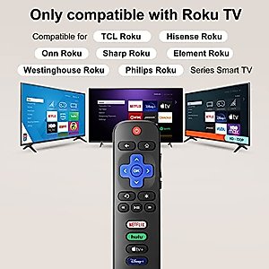 【Pack of 2】New Universal TV Remote for All Roku TV，Replacement Remote Compatible Only for Roku TV Remote, Replacement for TCL Roku/for Hisense Roku/for Onn Roku TV(Not for Roku Stick and Box)