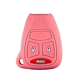 SiliconeCovers 1x New Key Fob Remote Fobik Silicone Cover Fit For & Compatible With Chrysler Dodge Jeep VW - OHT692427AA-11-2-RP Rose Pink