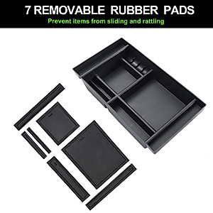 PIMCAR Center Console Organizer Compatible with 2019-2022 Chevy Silverado 1500/GMC Sierra 1500 & 2020-2023 Chevy Silverado/GMC Sierra 2500 HD/3500 HD (Full Console w/Bucket Seats ONLY) Black Trim