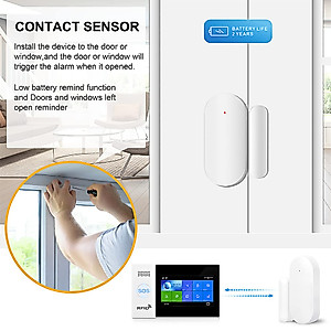 Home Security Alarm System - 4.3 inch Touch Screen Panel - DIY Wireless GSM WiFi Burglar Alarm System Kit with APP - Compatible with Alexa & Google Assistant (NO Monthly Fees) (2G+WiFi)