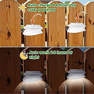 12 Pieces Solar Gutter Solar Lights Outdoor 9 LED Waterproof Gutter Solar Lighting Deck Fence Sun Power Lamps White Light for Garden Backyard Pathway Roof Yard Utility Patio Wall (White)