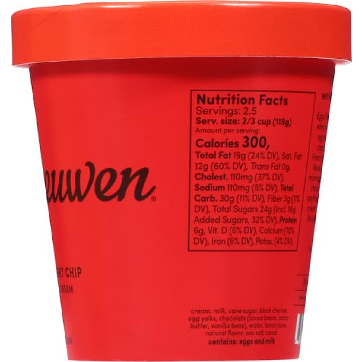 Van Leeuwen Black Cherry Chip Ice Cream 14 oz