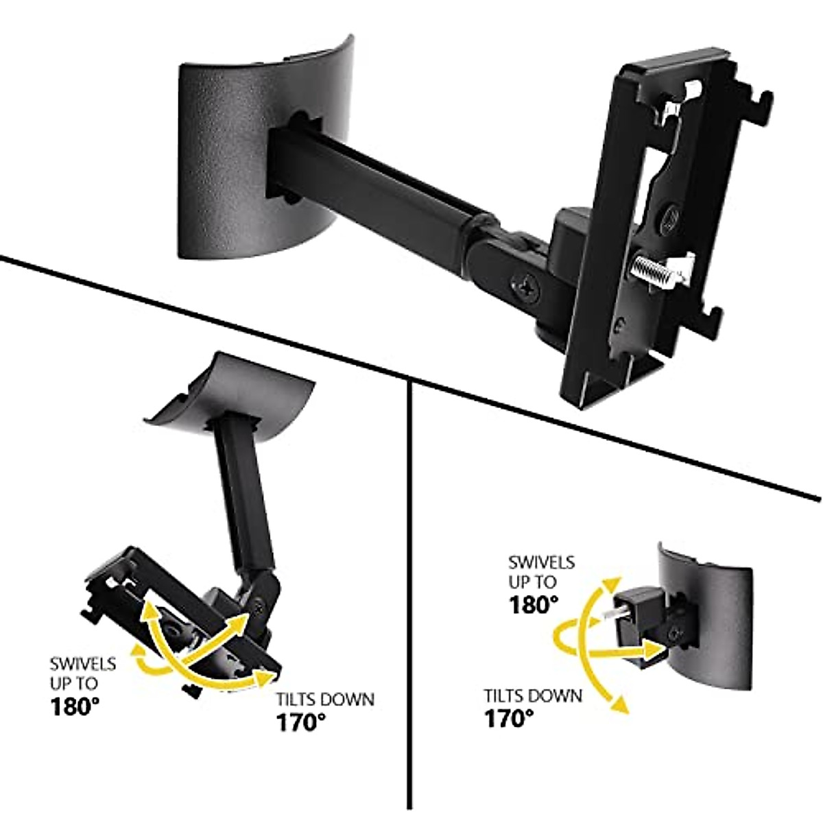 KJDiSRPin UB-20 Wall Bracket Series II for All Bose Cinemate Lifestyle Speaker Ceiling Mount,Steel Speakers Brackets Strong and Sturdy (Black)