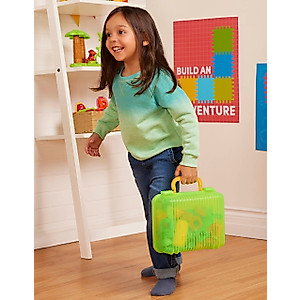 Battat- Bristle Blocks- STEM Interlocking Building Blocks- 85 pc Playset- Reusable Carry Case- Developmental Toys for Toddlers & Kids- Safari Adventure Carrying Case- 2 Years +