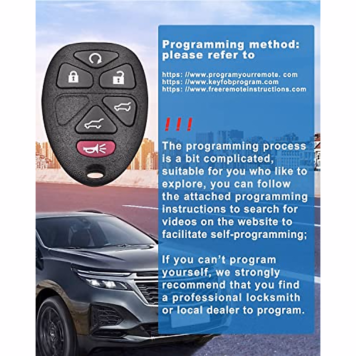 CAUORMOTE Keyless Entry Remote Car Key Fob for 2007-2014 Chevy Avalanche Suburban Tahoe Traverse 2007-2014 GMC Acadia Yukon Denali 2007-2014 Cadillac Escalade (OUC60270, OUC60221, 15913427), 2 Packs