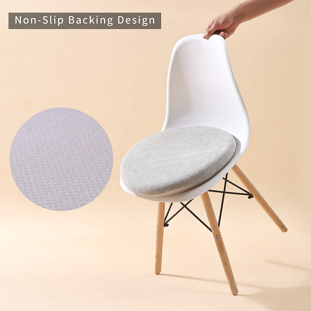 Memory Foam Seat Cushion Slip Resistant Round Stool Cushion,Durable Soft Pad for Office, Dining, Kitchen Chairs (Coffee)