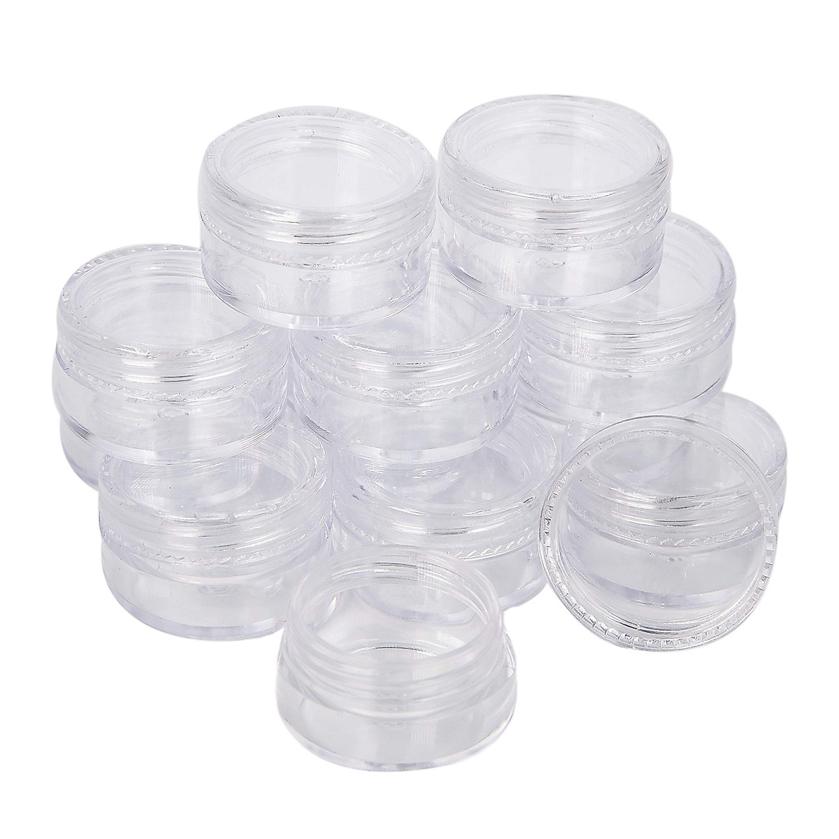 The Beadsmith Personality Case - Clear Storage Organizer Box, 5 x 3.75 x 0.9 inches - Includes 12 Small Containers with lids - 1.2 x 0.7 inches, Bead Holder