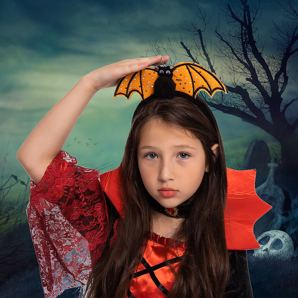 JOYIN 6 Pcs Halloween Headbands Pumpkin, Bat, Witch, Ghost, Witch Legs, Spider Web for Halloween Party, Costume, Trick or Treating, Cosplay Decoration (One Size Fit All)