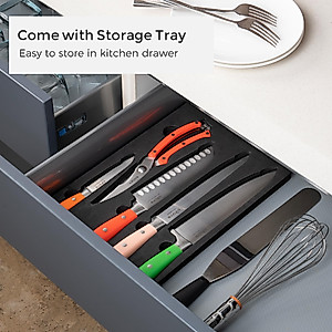 Elihome 5 Piece Professional Kitchen Knife Set, Premium Stainless Steel Ultra Sharp Knives Set for Kitchen, Ergonomic Colorful Handle, Home Cooking, Perfect Cutlery Set Gift, without Block