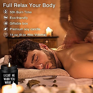 Birthday Gifts for Men, Light Me When You Want A BJ Candle - Funny Gifts for Men, Valentines Day Gifts for Him, Naughty Fathers Day Anniversary Engagement Gifts for Husband,Fiance, Best Friends Gifts