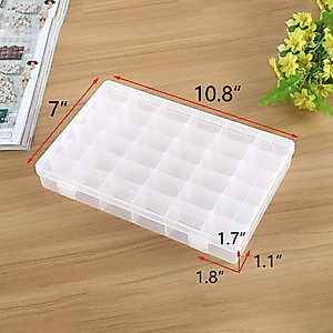 Sivya 36 Grid Plastic Organizer Container Box with Adjustable dividers,Great for Your Letter Board with Stickers