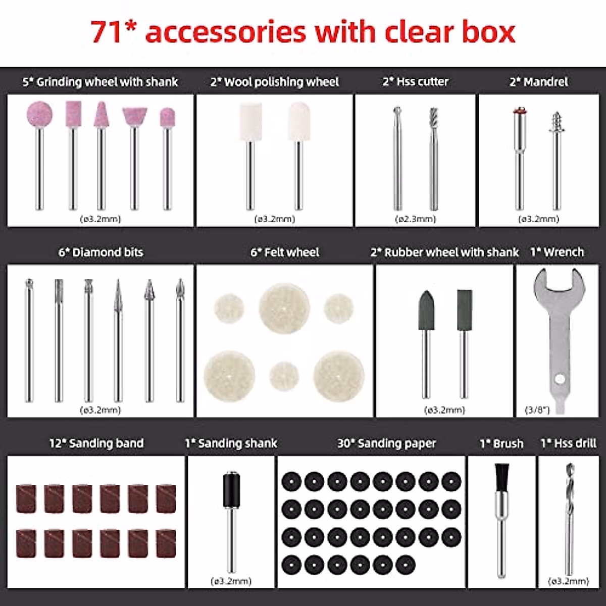 4V Mini Cordless Rotary Tool,PioneerWorks 3-Speed Power Rotary Kit With 72 Accessories,LED Light.USB Charging,For Small Light Projects as Sanding,Polishing,Engraving, DIY Crafts