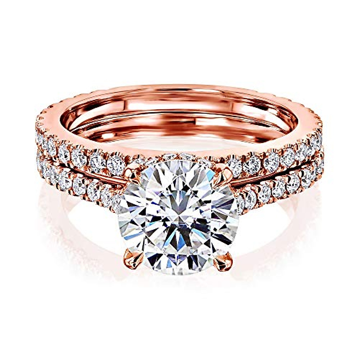 Kobelli 2ct Round Moissanite Fancy Hidden Halo Set - white-gold / 7.0 G-H