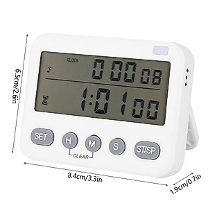 Silent Cooking Timer, Digital Timer Vibrating Alarm Clock Home Kitchen Reminder Clock for Kids Seniors Homework Classroom Yoga Office