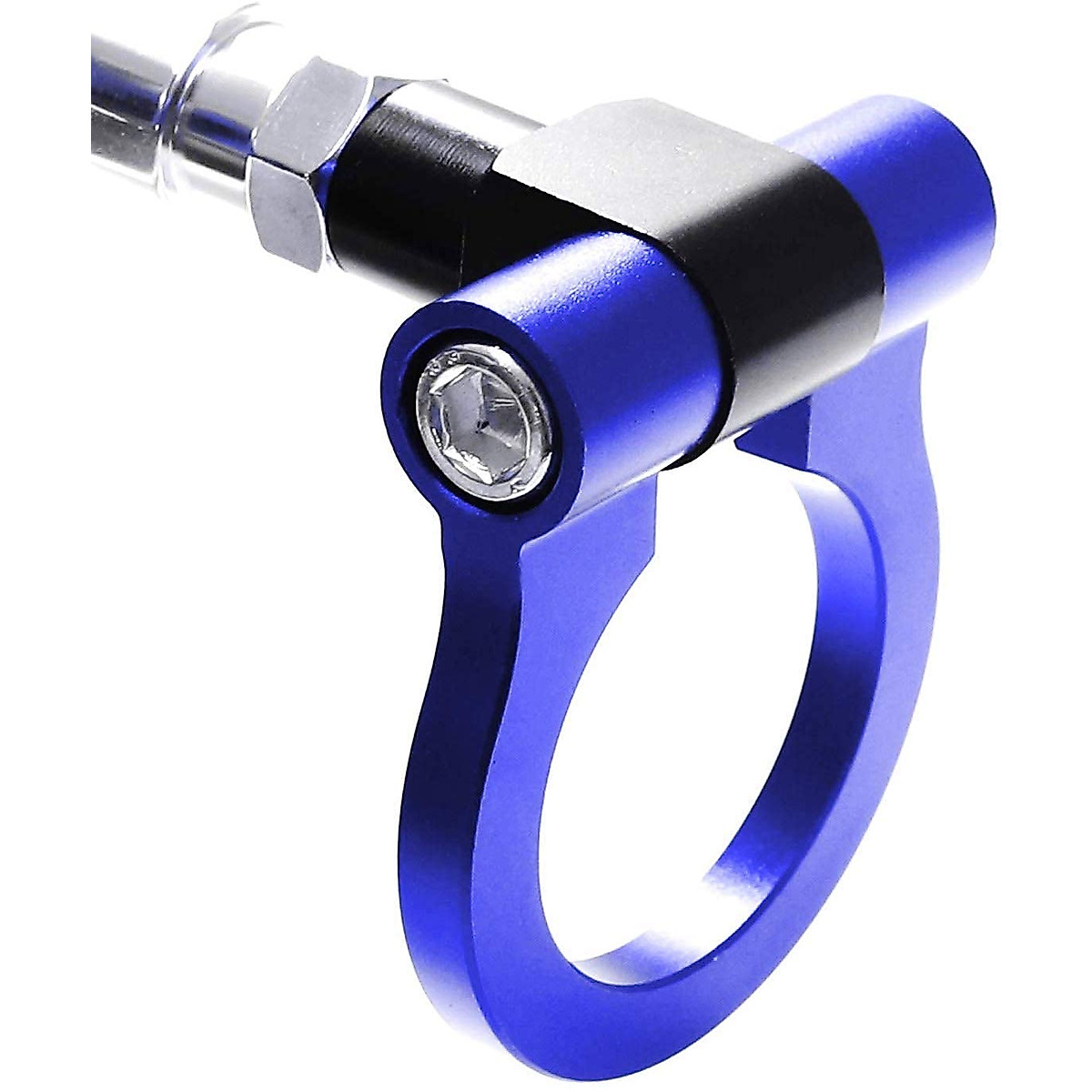 iJDMTOY Blue Track Racing Style Tow Hook Ring Compatible with 2010-2016 Hyundai Genesis Coupe 2-Door, Made of Lightweight Aluminum