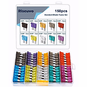 150pcs Car Automotive Rv Standard Fuses - Auto ATO Blade Fuse Assortment Kit (2A 3A 5A 7.5A 10A 15A 20A 25A 30A 35A)