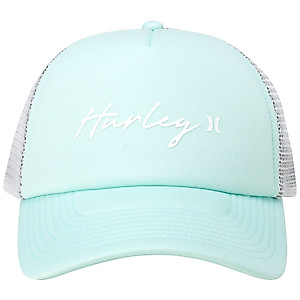 Hurley Women's Baseball Cap - Icon Snap-Back Trucker Hat, Size One Size, Jade Aura