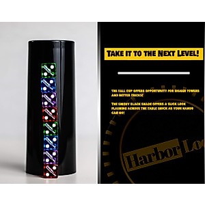 Harbor Loot Dice Stacking Set Includes 8 Large 19mm Dice, 1 Short Beginner's Stacking Cup, 1 Tall Advanced Stacking Cup, Plus Storage Tube