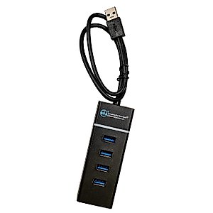Everything But Stromboli 4-Port USB 3.0 Type-A Flash Drive Hub 3.0 USB 20 inch Cable, Tool Free Type, Read/Write speeds up to 600MB/s, Works with Samsung, PNY, Kingston, SanDisk Thumb Drives