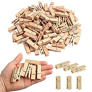 KIMOBER 1.77Inch Wide Wooden Clothespins,Sturdy Natural Wooden Craft Peg Pins Clips for Hanging Photos,Paper Crafts,100PCS