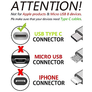 MYFON USB A to USB C Cable, USB Type C Cable, 2 Pack [3FT, 3FT], Fast Charging Cable, High Speed Data Transfer Cable, Android Phone Cable for Galaxy S10 S9 and More, Trustable