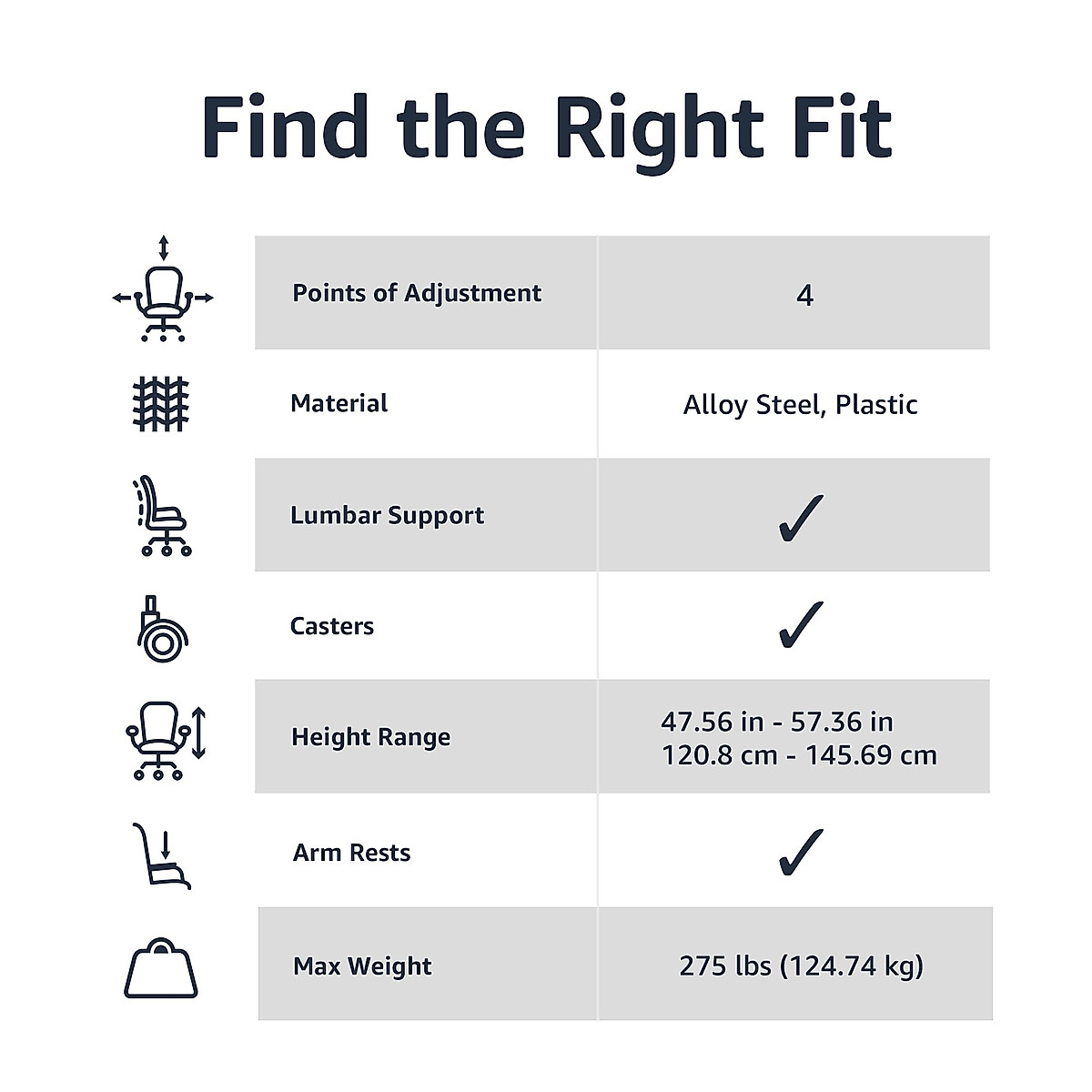 Amazon Basics Mid-back Mesh Office Drafting Chair Stool with Adjustable Footrest, Flip-Up Arms