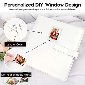 640 Pockets Photo Album for Fujifilm Instax Mini Camera, Photo Album for Polaroid, Leather Cover, Photo Album for Instax Mini 12 11 9 40 90 8 7 Evo LiPlay Instant Camera, 2x3 Photo Album (White)