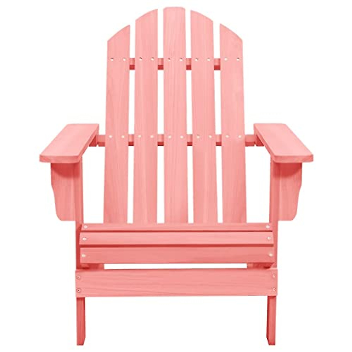 Tidyard Patio Adirondack Chair Solid Fir Wood Pink Outdoor Fire Pit Chair Wooden Garden Armchair for Porch Pool Lawn Deck Backyard Balcony Outdoor