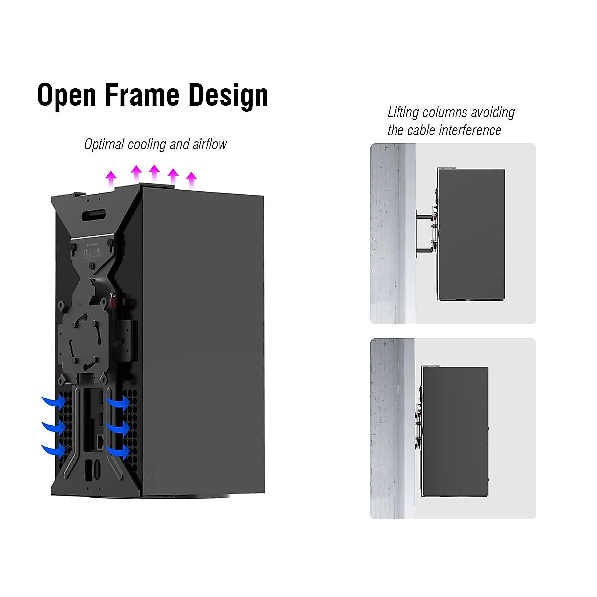 Magnetic Wall Mount for Xbox Series X, Metallic Support Bracket with Gaming Headset Hook, Magnets and Built-in Level Design - Mount XSX Vertical, Horizontal or Under The Desk