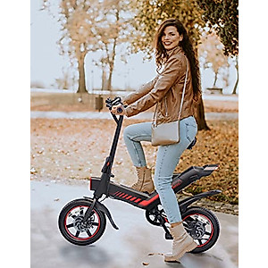 Sailnovo Electric Bicycle, 14'' Electric Bike for Adults and Teenagers with 18.6MPH Waterproof Folding Electric Bike with Removable 36V 10.4Ah Lithium-Ion Battery Throttle & Pedal Assist