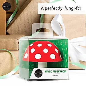 OTOTO Magic Mushroom Small Funnel - Kitchen Funnels for Filling Bottles or Containers - Silicone Funnel, Plastic Funnel for Liquids - 100% Food Safe, BPA-Free, Dishwasher Safe Collapsible Funnel