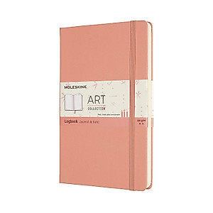 Moleskine Art Logbook, Hard Cover, Large (5" x 8.25"), Dotted, Coral Pink, 160 Pages