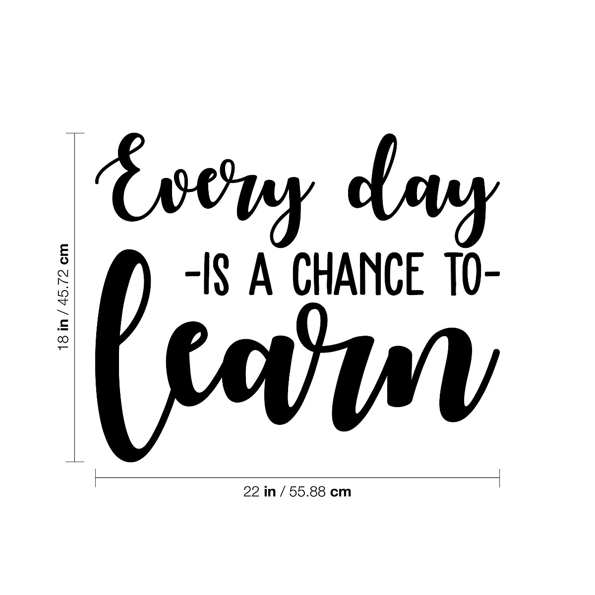 Vinyl Wall Art Decal - Every Day is A Chance to Learn - 18" x 22" - Modern Motivational Educational Quote Sticker for Home School Bedroom Kids Room Work Office Classroom Decor (Black)